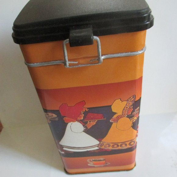 Kitchen | Tall 1 Inch Coffee Tin With Hinged Lid Latch Top Vintage ...